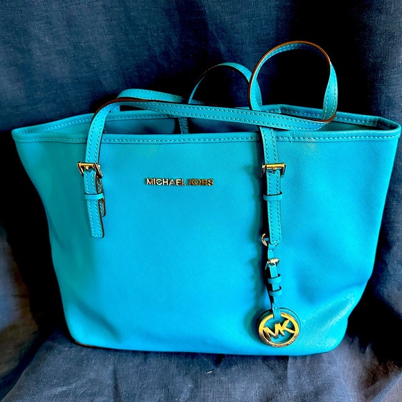 Michael Kors | Bags | Michael Kors Small Turquoise Limited Edition Tote ...